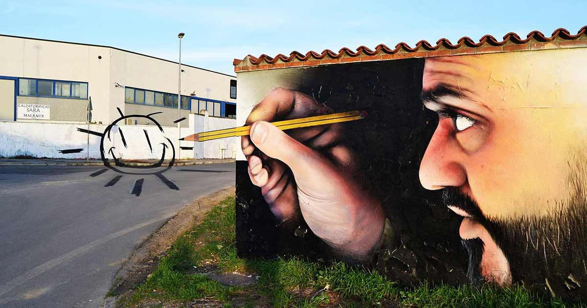 3D-Street Art von Caiffa „Cheone“ Cosimo - Spiel mit der Umgebung